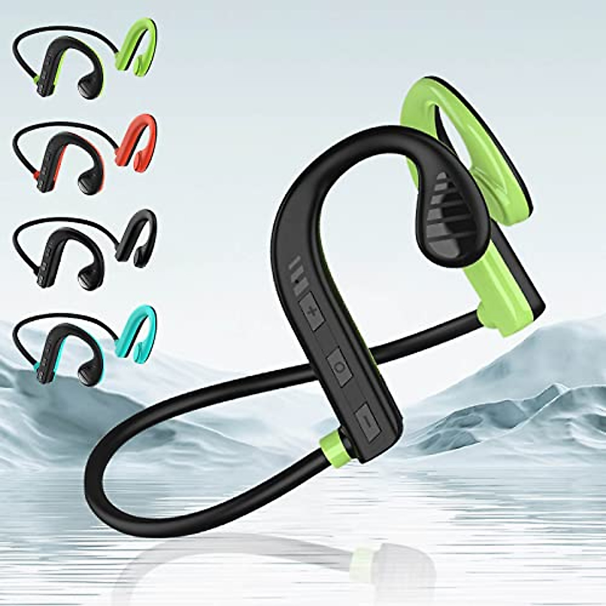 Bone Conduction Headphones, Wireless Earbuds Bluetooth 5.2 Headphones, Open Ear Sports Headset with Mic, Sweatproof Sports Earphones for Running, Cycling, Driving, Gym, 10Hr Playtime (Blue)