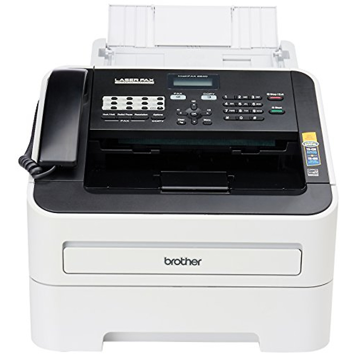 Brother FAX-2840 High Speed Mono Laser Fax Machine, Dark/light gray - FAX2840 17.750x18.125x16.625