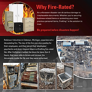 Fire Resistant File Cabinet - 2 Drawer Let/Leg. 22" Depth Black