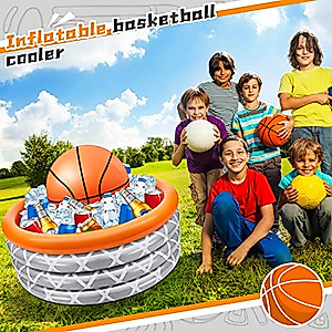 Honoson 1 Pcs Inflatable Cooler Inflatable Basketball Drink Cooler Inflatable Cooler for Parties Supplies Basketball Sports Themed Parties