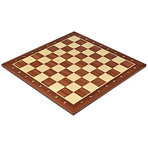 Wegiel Handmade Wooden 18.9 Inch Mahogany & Sycamore European Professional Tournament Chess Board