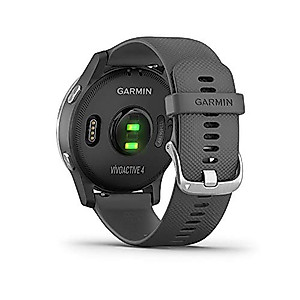 Garmin 010-02174-01 Vivoactive 4 Smartwatch Shadow Gray/Stainless Bundle with CPS Enhanced Protection Pack