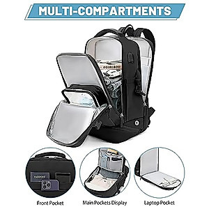 ZOMFELT Carry on Backpack for Women with Shoes Compartment, Flight Approved Travel Backpack with USB Charging Port, TSA 17.3inch Waterproof Laptop Bag Large Casual School Daypack for Weekender