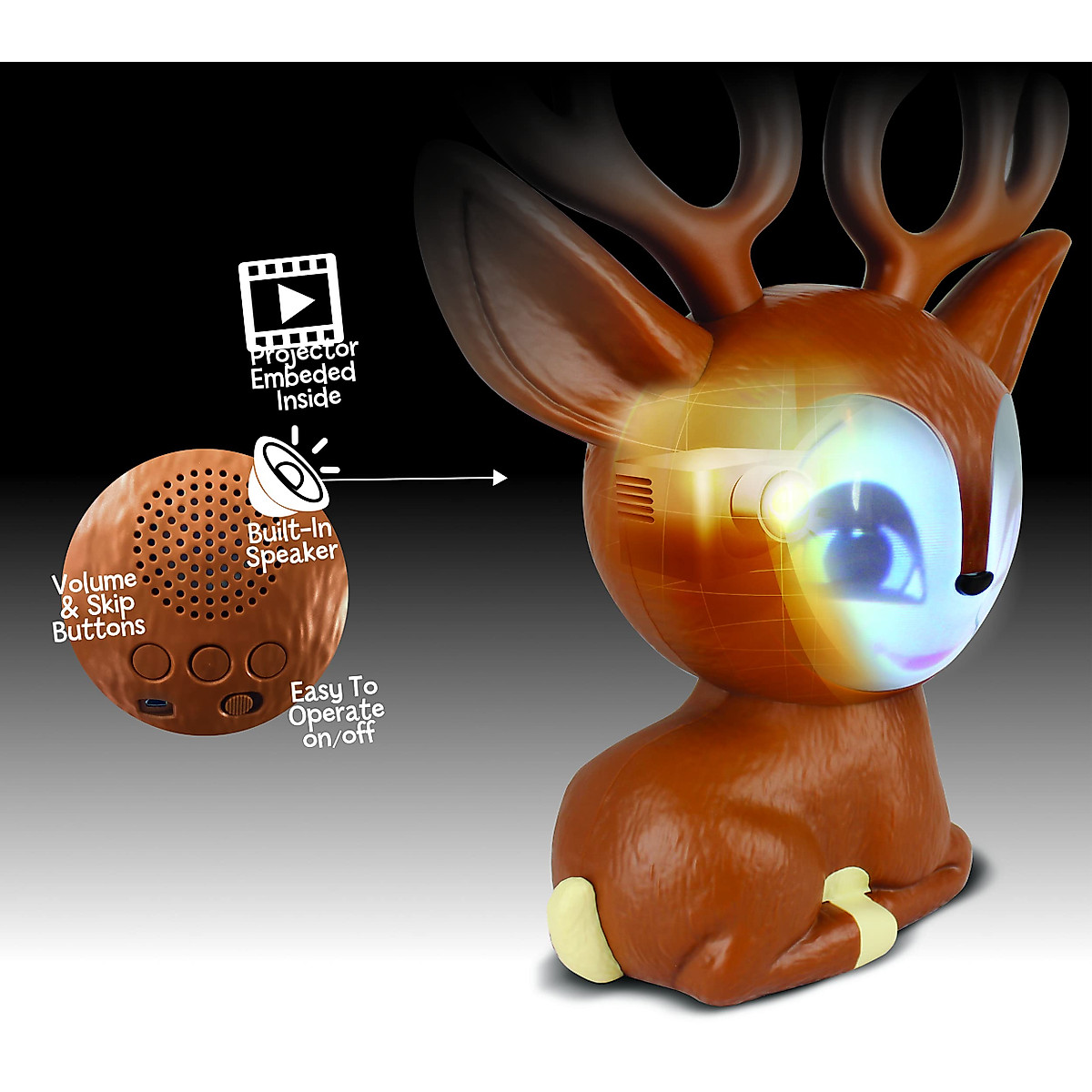 ANIMAT3D Fawny Talking Animated Reindeer with Built in Projector & Speaker Plug'n Play