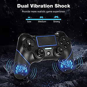 Y Team Wireless Controller for PS4, Wireless PS4 Gaming Controller USB Gamepad Joypad Controller with Dual-Vibration for PS4/ Slim/Pro/PC(Win 7/8/10)