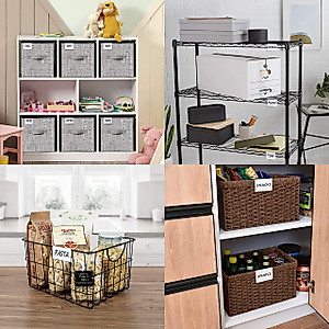 Basket Labels Clip On,50PCS Clear Plastic Bin Clip Labels for Baskets,Wire Shelf Price Labels,Labels for Storage Bins,Merchandise Sign Display Holder,50PCS 6X4CM Label Inserts Included. (CQTP0000)