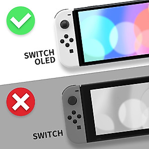 eXtremeRate DIY Full Set Shell Buttons for Nintendo Switch OLED, Replacement Console Back Plate & Kickstand, Custom Case Housing for Nintendo Switch OLED JoyCon Handheld Controller - Splattering Paint