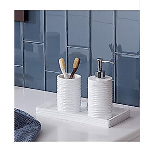 Roselli Trading Company by The Sea Bath Accessory Set, White