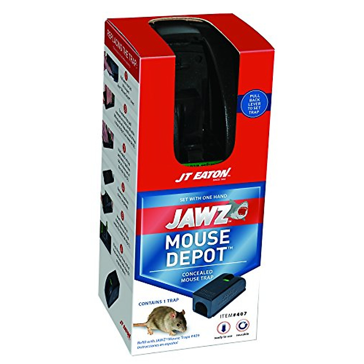 J T Eaton 407 O9474313 Covered Mouse Traps, Black