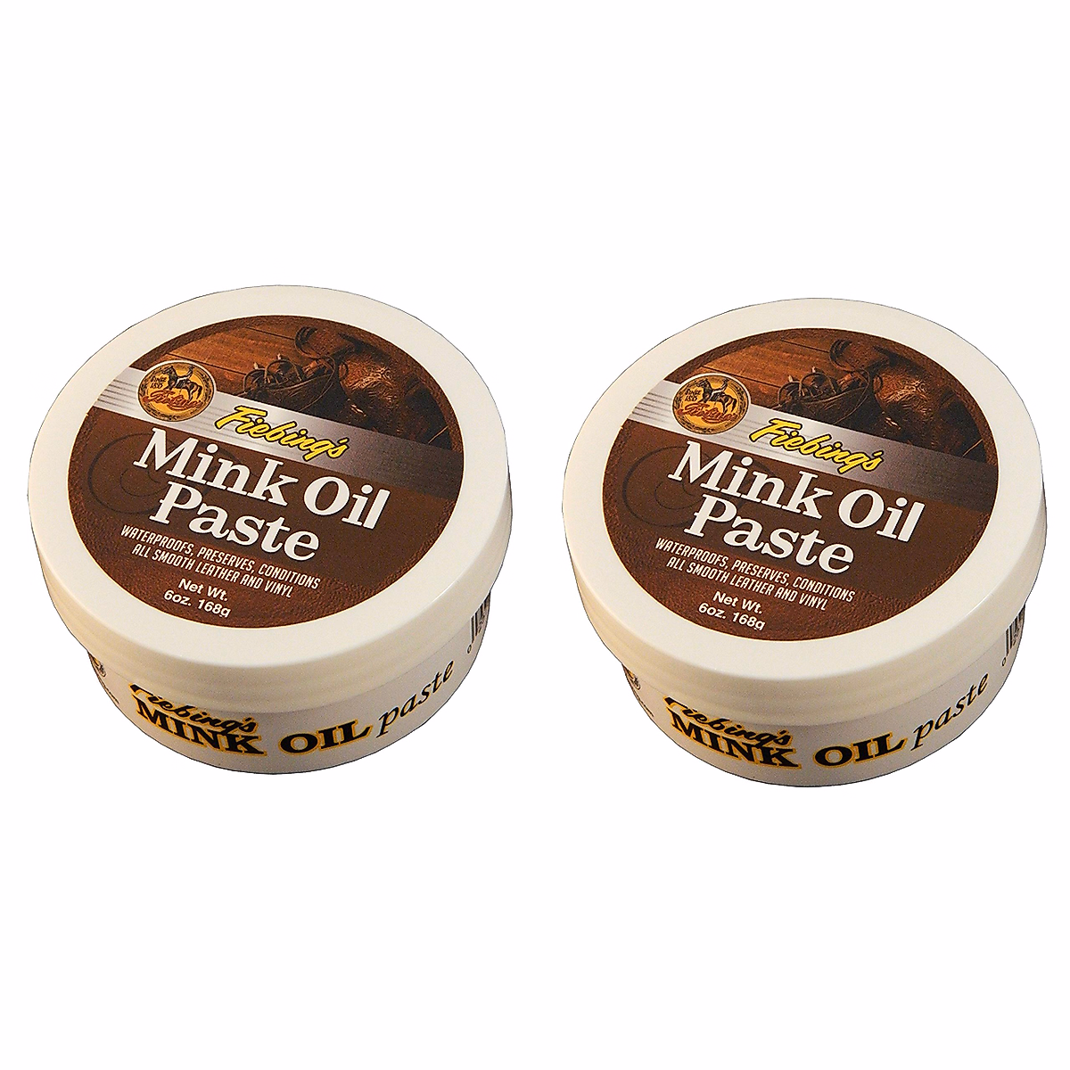 Fiebing's Mink Oil Paste, 6 Oz. - Softens, Preserves and Waterproofs Smooth Leather and Vinyl (2)