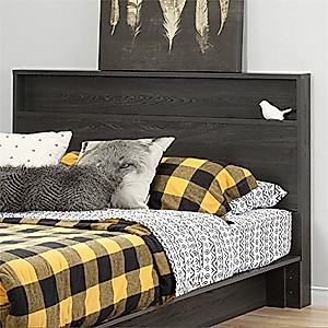 Home Square 2 Piece Queen Bed Frame with Headboard Set - Queen Platform Bed with Storage Drawers & Queen Headboard in Gray Oak