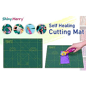 Self Healing Cutting Mat 24" x 36" fabric cutting mat Double Sided 5-Ply Craft Cutting Board for sewing,Crafts,Fabric, Quilting, Scrapbooking Projects, Pink/Purple-Shiny Merry