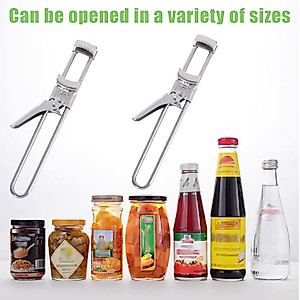 Adjustable Jar Opener, Stainless Steel Can and Jar Opener for Weak Hands Manual Bottle Punch Can Opener for Beer Bottles Cans Beverages Kitchen Gadgets