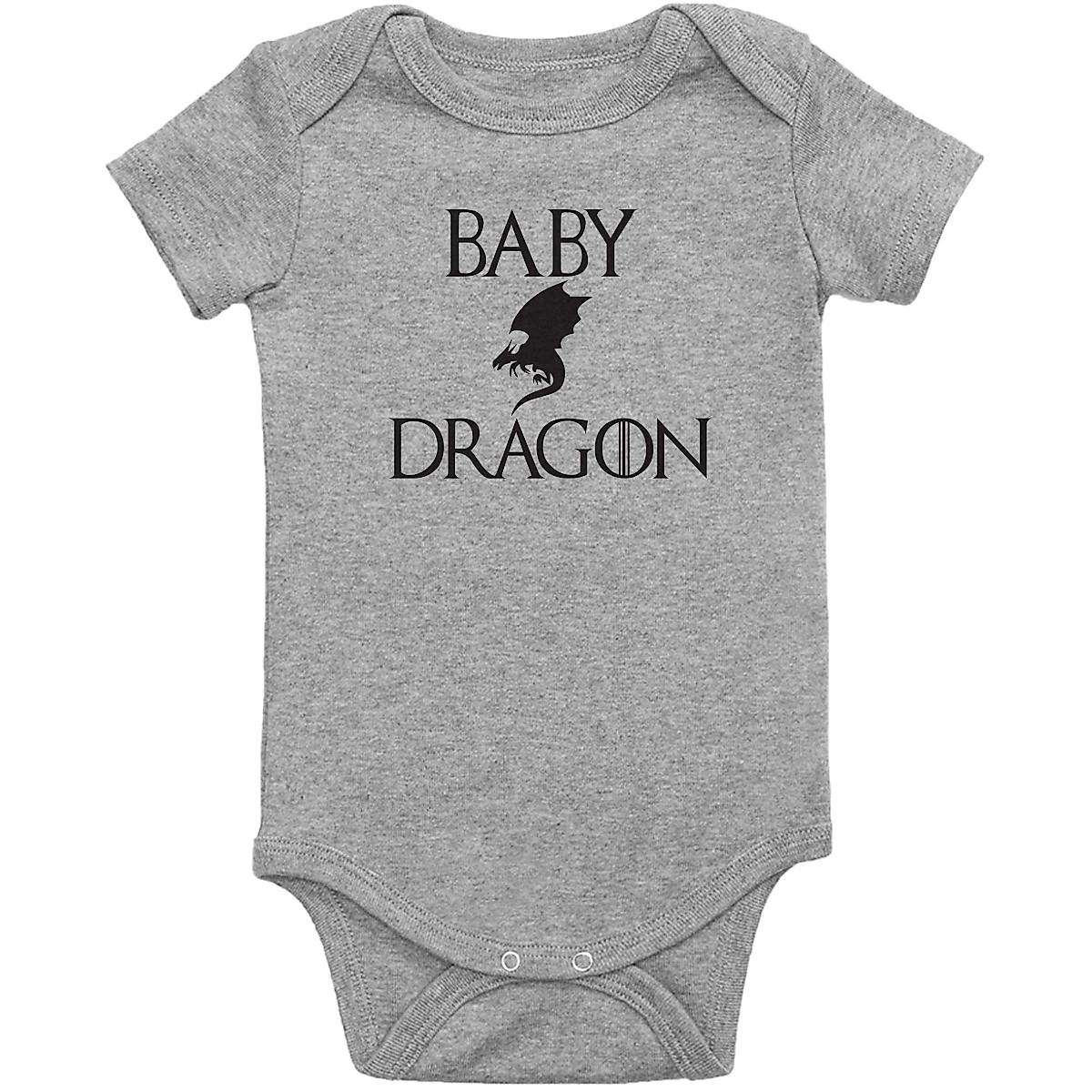 Baby Dragon/Game of Thrones Inspired Baby Onesie/Unisex Shirt Sleeved 0-24mo Infant Bodysuit (Grey, 0-3 Months US)