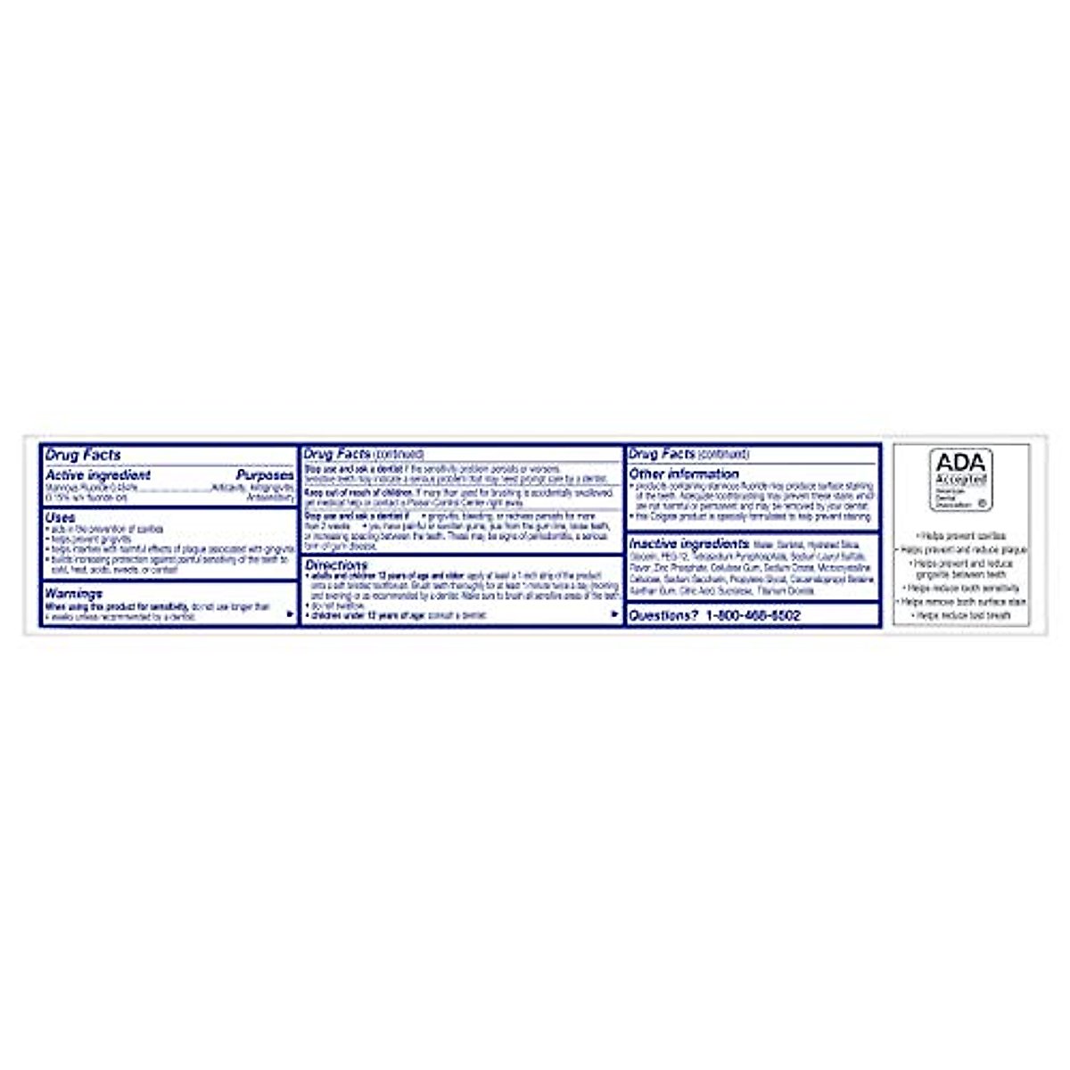 Colgate Total Toothpaste with Stannous Fluoride and Zinc, Multi Benefit Toothpaste with Sensitivity Relief and Cavity Protection, Deep Clean - 4.8 Ounce (Pack of 2)