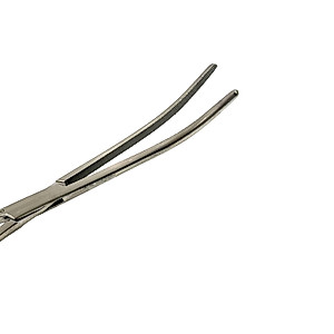 New Premium German Stainless Straight + Curved Hemostat Forceps, Hemostat Forceps clamp 10" (Cynamed Brand) Set of 2 ea-Green