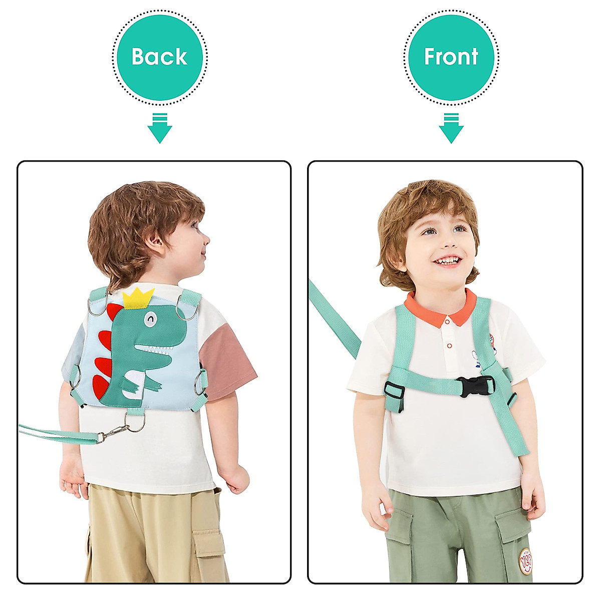 Toddler Leash Dinosaur Baby Harness Child Leash for Toddler Kids, Backpack Baby Kids Leash for Toddlers Age 1 2 3 4 5 Years Old Boys and Girls