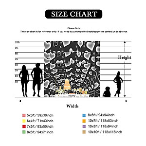 Mocsicka Black Heart 2000s Backdrop for Photoshoot Old School Photography Background 2000s Heart Valentine's Day 90s Banner Photo Booth Studio