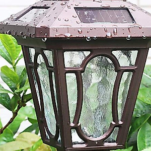 SMLZV Post Lights, Solar Pillar Light Outdoor Patio Light Waterproof Wall Light Outdoor Door Post Light Home Villa Garden Gate Light (2 Pack)