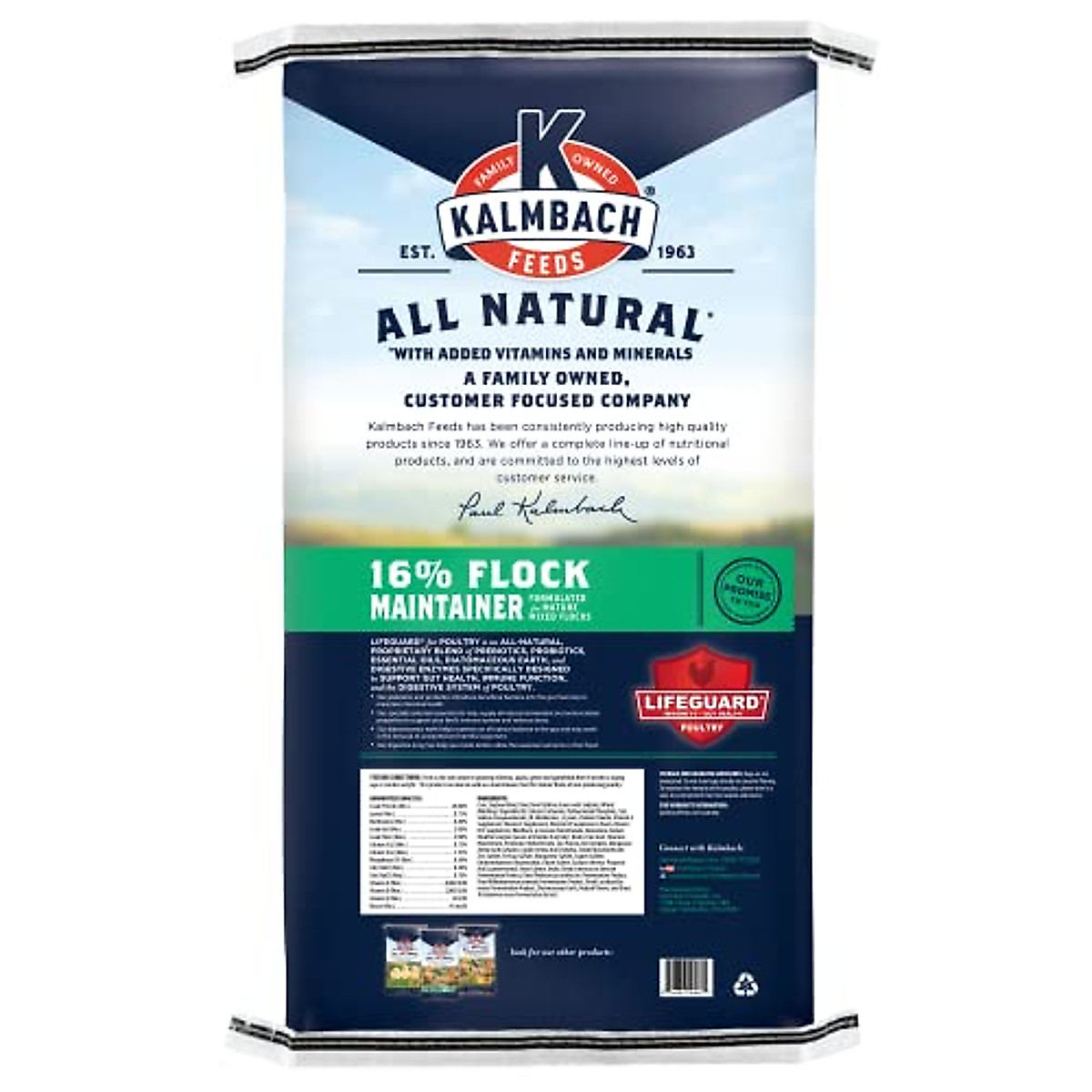 16% Flock Maintainer Pelleted Feed for Mixed Flocks of Poultry, 50 lb Bag