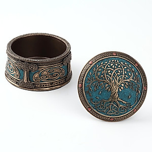 Veronese Design 4 Inch Spiritual Tree of Life Cold Cast Resin Bronze Finish Trinket Jewelry Box