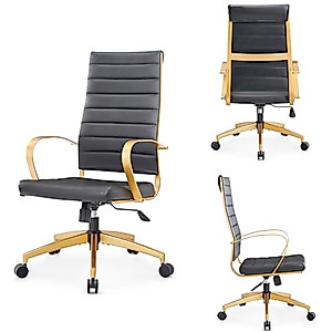 LUXMOD Vegan Leather high Back Office Chair, White