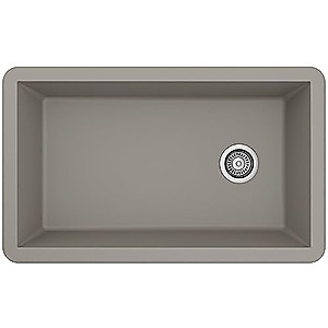 Karran QU-670 Undermount Quartz Composite 32 in. Single Bowl Kitchen Sink in White