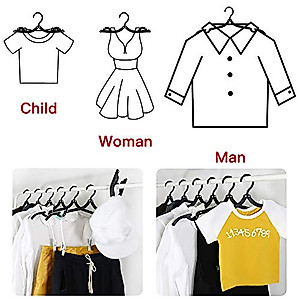 12 PCS Travel Hangers - Portable Folding Clothes Hangers Travel Accessories Foldable Clothes Drying Rack for Travel (Black)