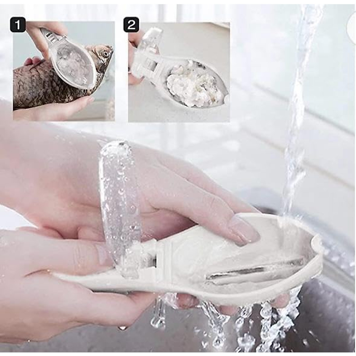 AG Fish Scaler Remover No Mess Fish Descaler Tool Fish Scraper Fast Cleaning Fish Skin Brush Cleaning Kit Easy to Use