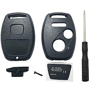 Horande No Cutting Replacement Key Fob Cover Case fit for Honda Pilot Civic 2008-2013 CR-V Accord Fit Odyssey Ridgeline CR-Z Keyless Entry Key Fob Shell