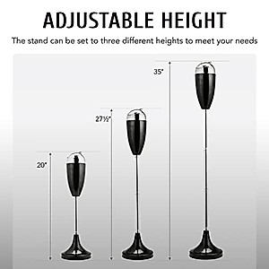 CO-Z Adjustable Ashtray, Smokeless Odorless Indoor Outdoor Floor Standing Ash Tray with Lid for Home Patio Cigarettes Ash Butt Disposal, Windproof Balcony Ashtray in 20", 27.5", 35" Heights, Black