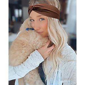 AKTVSHOW Headbands for Women's Hair Wide - Soft Elastic Hair Bands Twisted Non Slip Turban Headwraps for Teen Girls Womens Headbands Fashion Hair Accessories 12PCS