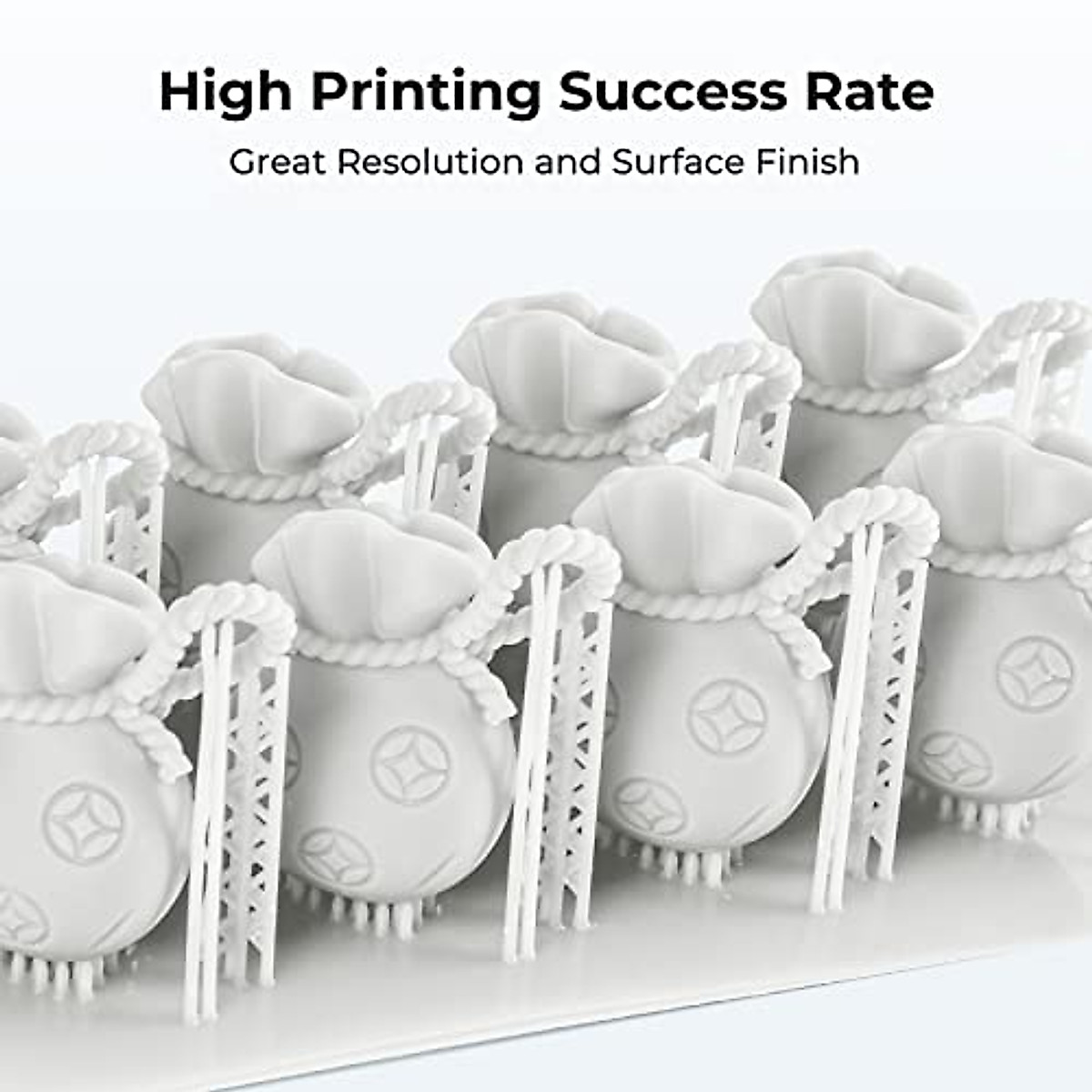 Creality 3D Printer Resin,1KG 405nm UV Curing Resin with High Precision Low Odor Quick Curing Standard Photopolymer Resin for LCD 3D Printers (Clear)