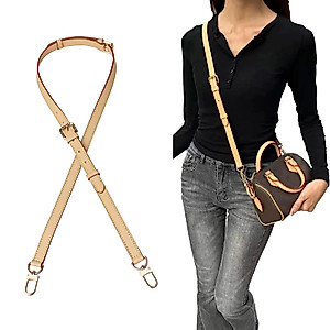 COLSEEY Genuine Vachetta Leather Crossbody Strap Genuine Leather Adjustable Replacement Strap for Shoulder Bag Handbag Purse（0.71 Inch Width）