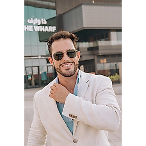 SOJOS Square Aviator Sunglasses for Men Women Classic Trendy Vintage Retro Style