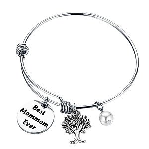 CENWA MomMom Birthday Gift MomMom Bracelet MomMom Jewelry Best Mommom Ever Bracelet (Best Mommom Ever br)