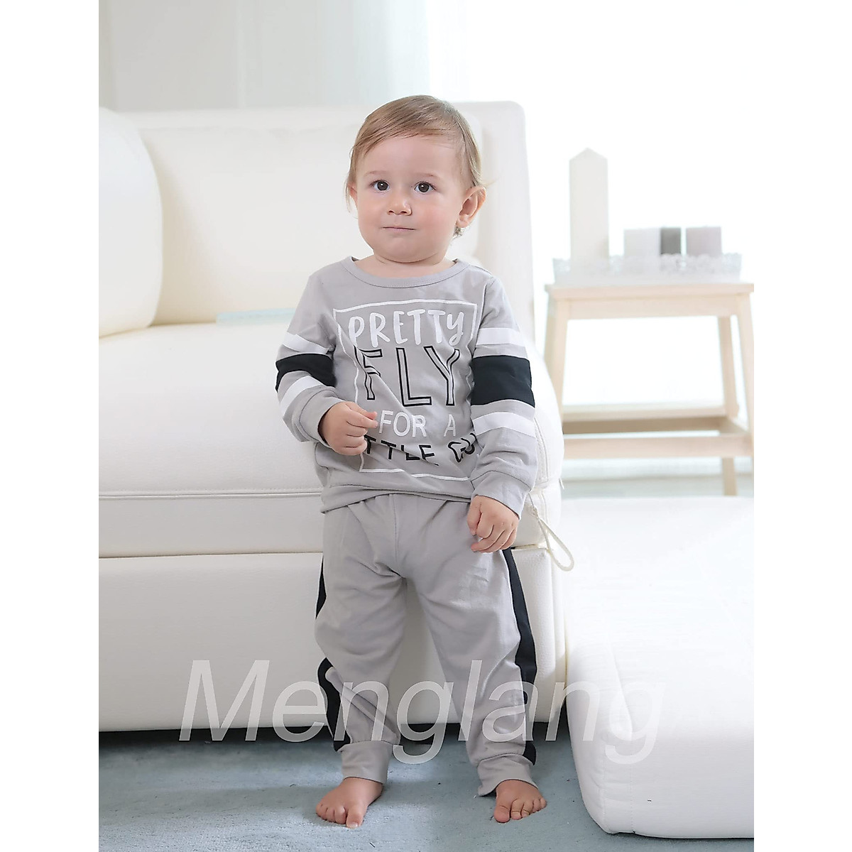 Menglang Toddler Boy Clothes Long Sleeve Pullover Sweatshirt Jogger Pant Sets 2 Piece Outfit 3T 4T Boys Clothes