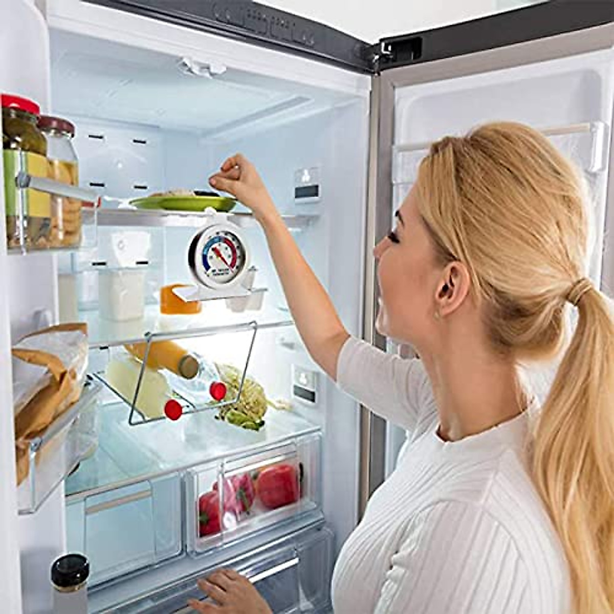 3 Pack Refrigerator Classic Fridge Large Dial with Red Indicator for Freezer Refrigerator Cooler with Hanging Hook and Retractable Stand Floor and Rug Vacuum