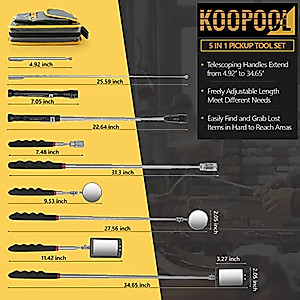 KOOPOOL Universal Socket Tool Set (1/4"-3/4") 25-Piece (A) with Magnetic Pickup Tool Set 5-Piece (B)