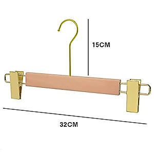 IULJH Solid Wood Trousers Clip Clothing Store Special Adult Wooden Golden Hook Hakama Rack Non-Slip Pants Rack