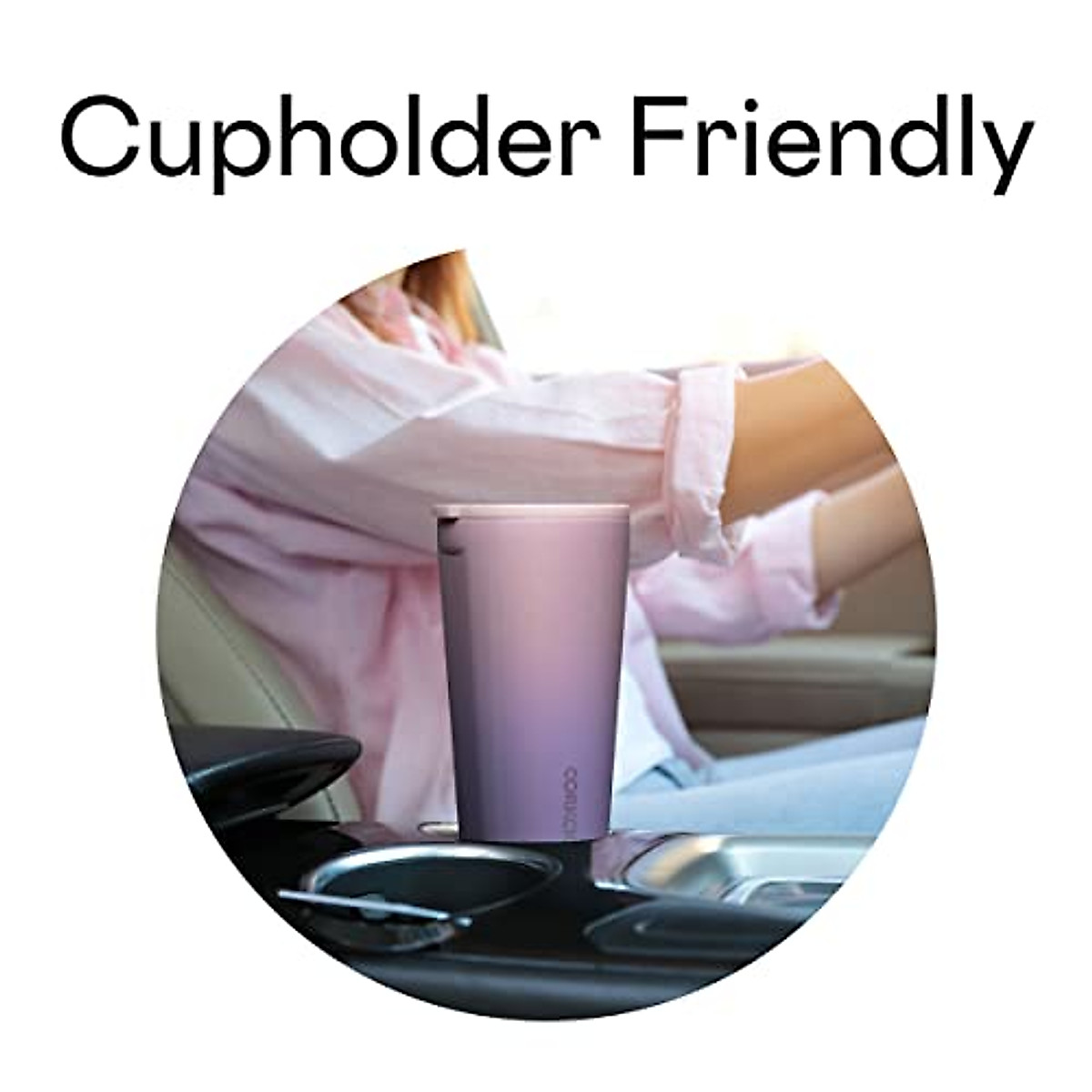 Corkcicle Travel Tumbler, Insulated Water Bottle with Lid, Spill Proof for Wine, Coffee, Tea, and Hot Cocoa, Ombre Fairy, 16 oz, 1 Count (Pack of 1)