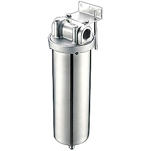 VivoWave Stainless Steel Industrial 10" Filter Housing 3/4" NPT with Drain Port Shelco(1)