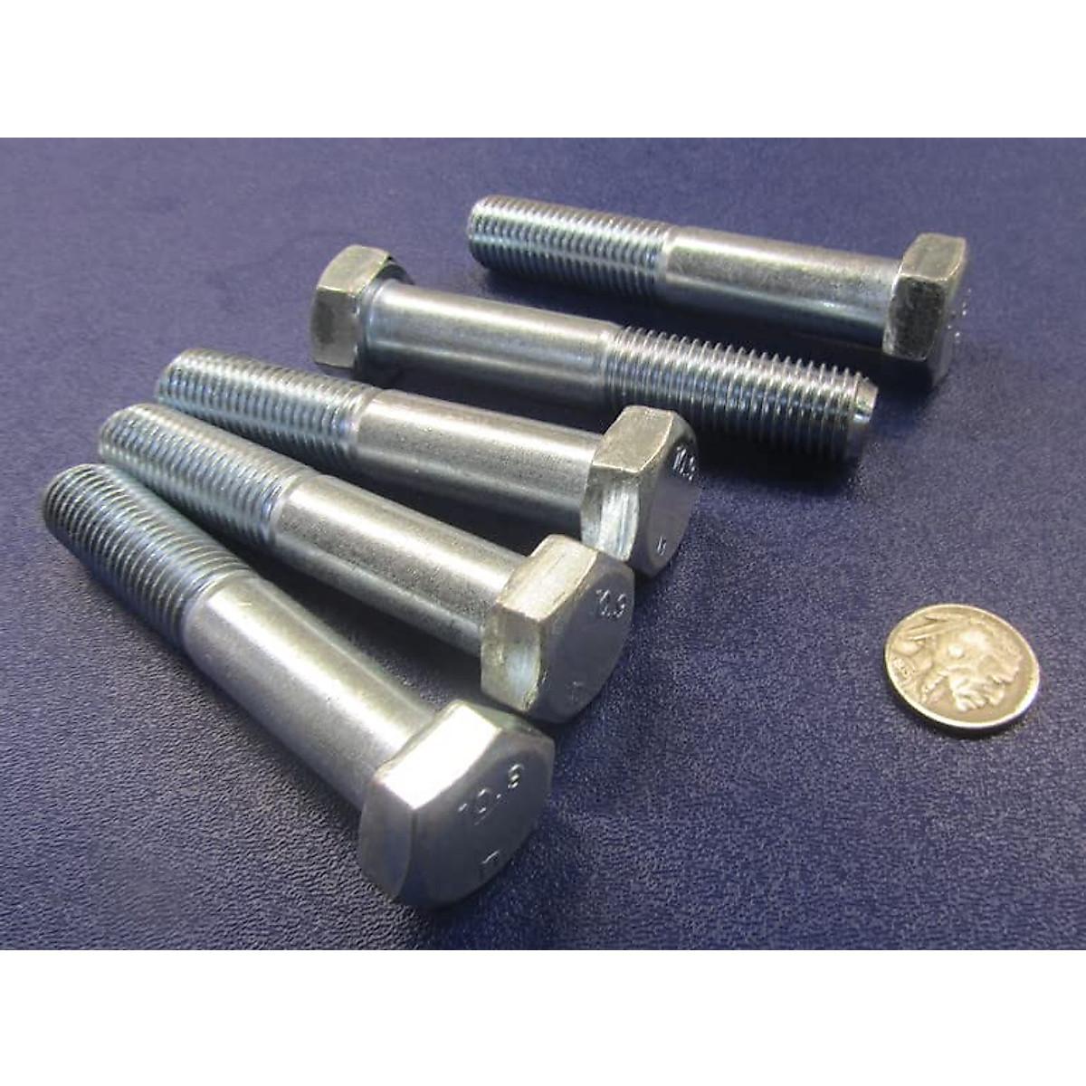 Class 10.9 Zinc Steel Hex Bolts PT M16 x 2 mm x 90 mm Long 5 pcs