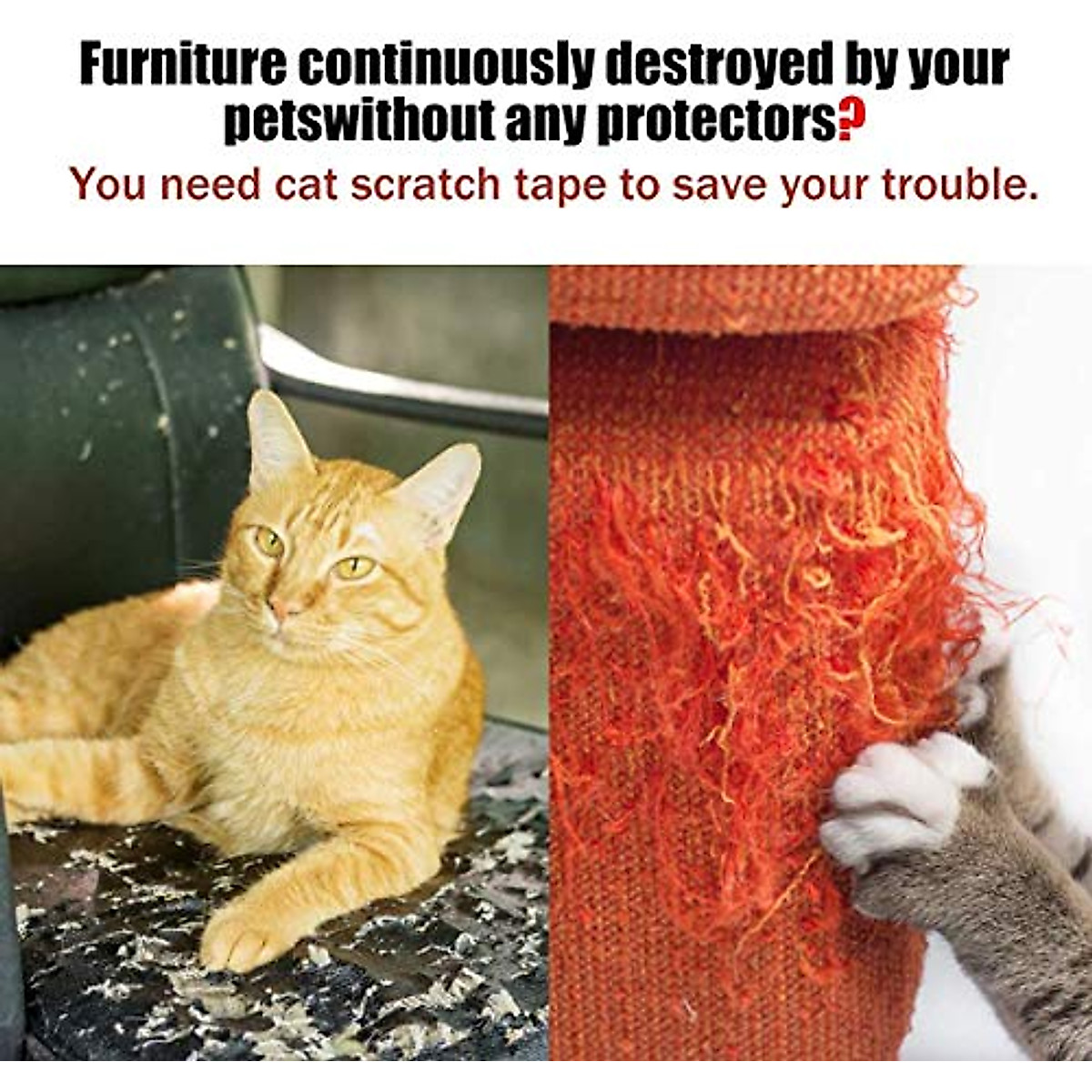 Petslucent Cat Scratch Furniture Protector Tape, Cat Anti Scratch Deterrent Training Tape, Double Sided Clear Sticky Paws Guards for Carpet, Sofa, Couch, Door (4''x 30 Yards, Green)