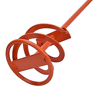 Paint & Mortar Mixer| 16" L, 3" Dia Compound, Sealer, Grout, Thinset, Plaster, Mud, Cement Mixer Stirring Paddle -Professional Paint Mixer Attachment-Zinc Plated Steel (Style# 02)