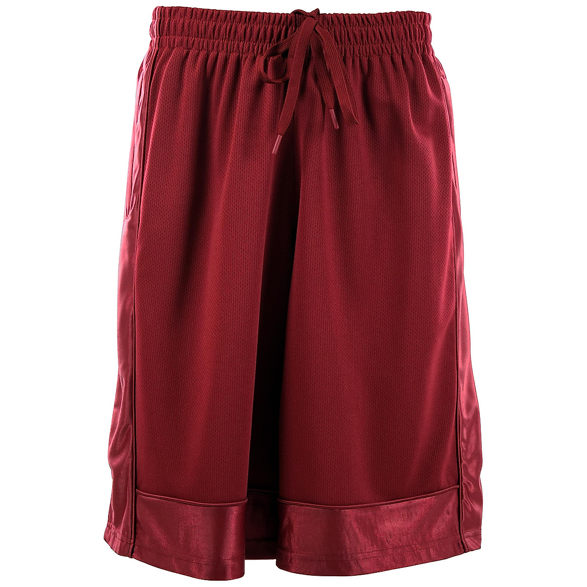 Mens Basketball Training Shorts with 3 Zippered Pockets (4X-Large, 409-Red)