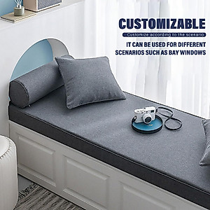 TurKas Personalized Bench Cushion, Custom Window Seat Cushion, Chair Pad for Outdoor Indoor Furniture, Optional Fabric Waterproof Leather Linen Fabric Piping