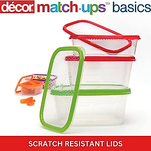 Décor Match-ups Basics Oblong 2L|Food Storage Pantry Container |Ideal for Meal Prep| BPA Free|Dishwasher, Freezer & Microwave Safe, Clear/Blue