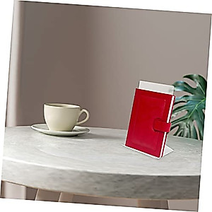 ULTECHNOVO 2pcs Transparent Tablet Holder Magazine File Holder Desktop Organizer Shelves for Books Tabletop Bookends Records Holder Book End Book Support Bookshelf Student Acrylic