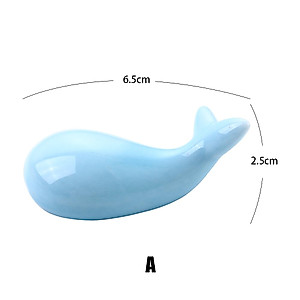 Vctitil 4 Pack Ceramic Whale Chopsticks Holder Cartoon Creative Spoon Rack Fork Knife Rack Table Decor,Kitchen Dinning Table Decoration(Multi)